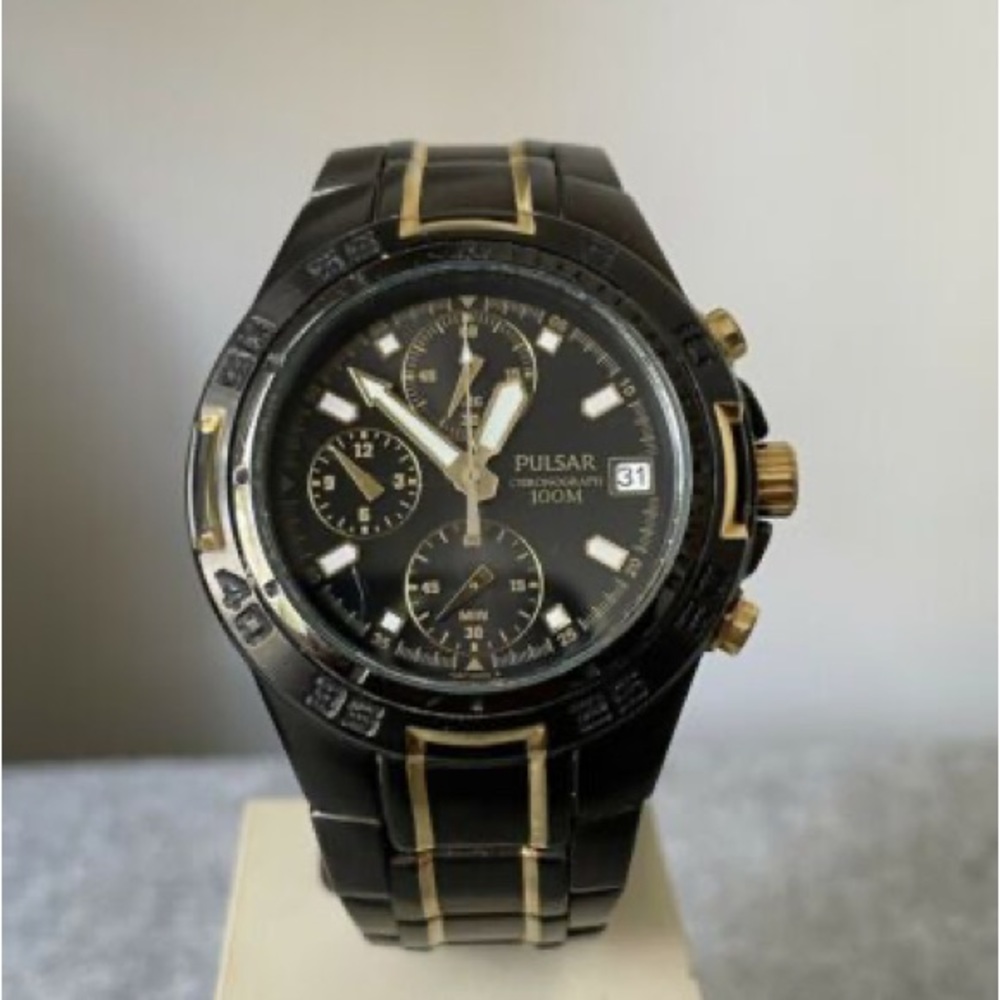 Pulsar Mens Ion Plated Chronograph 100m Men’s Watch - Gem